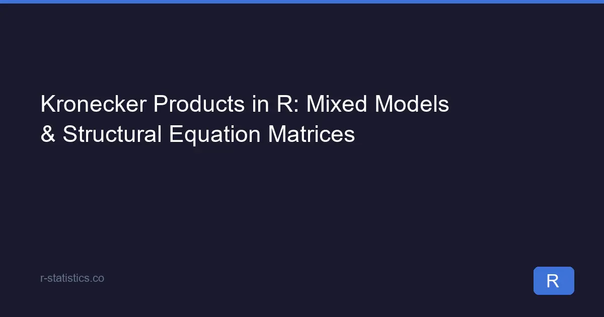 Kronecker Products in R: Mixed Models & Structural Equation Matrices