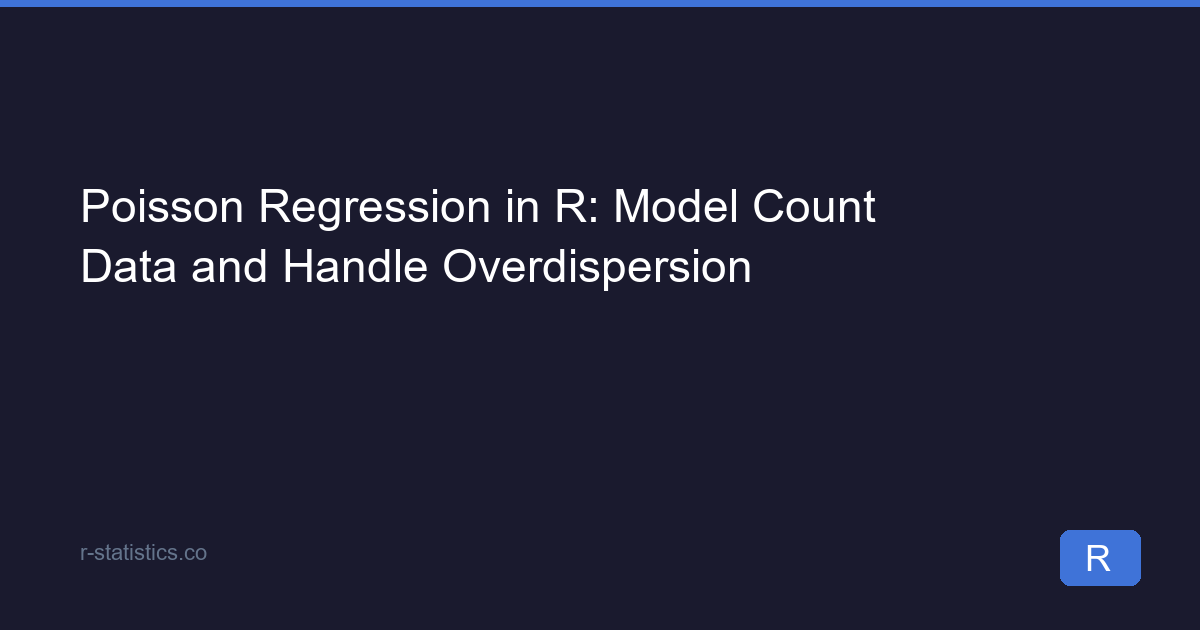 Poisson Regression in R: Model Count Data and Handle Overdispersion