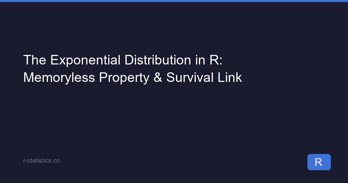 The Exponential Distribution in R: Memoryless Property & Survival Link